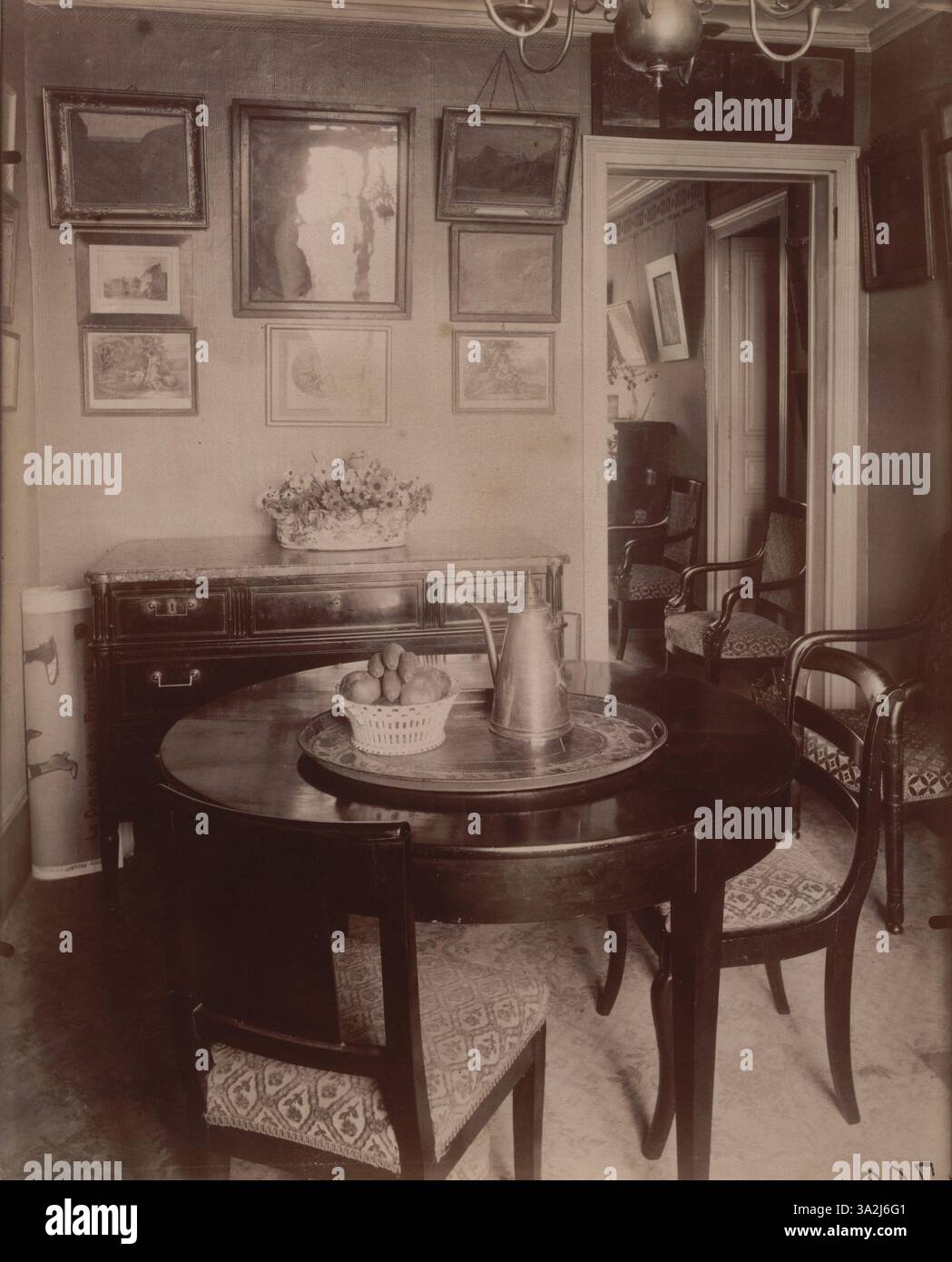 A 1910 photograph by Eugène Atget of the interior of Mr. A., an ...