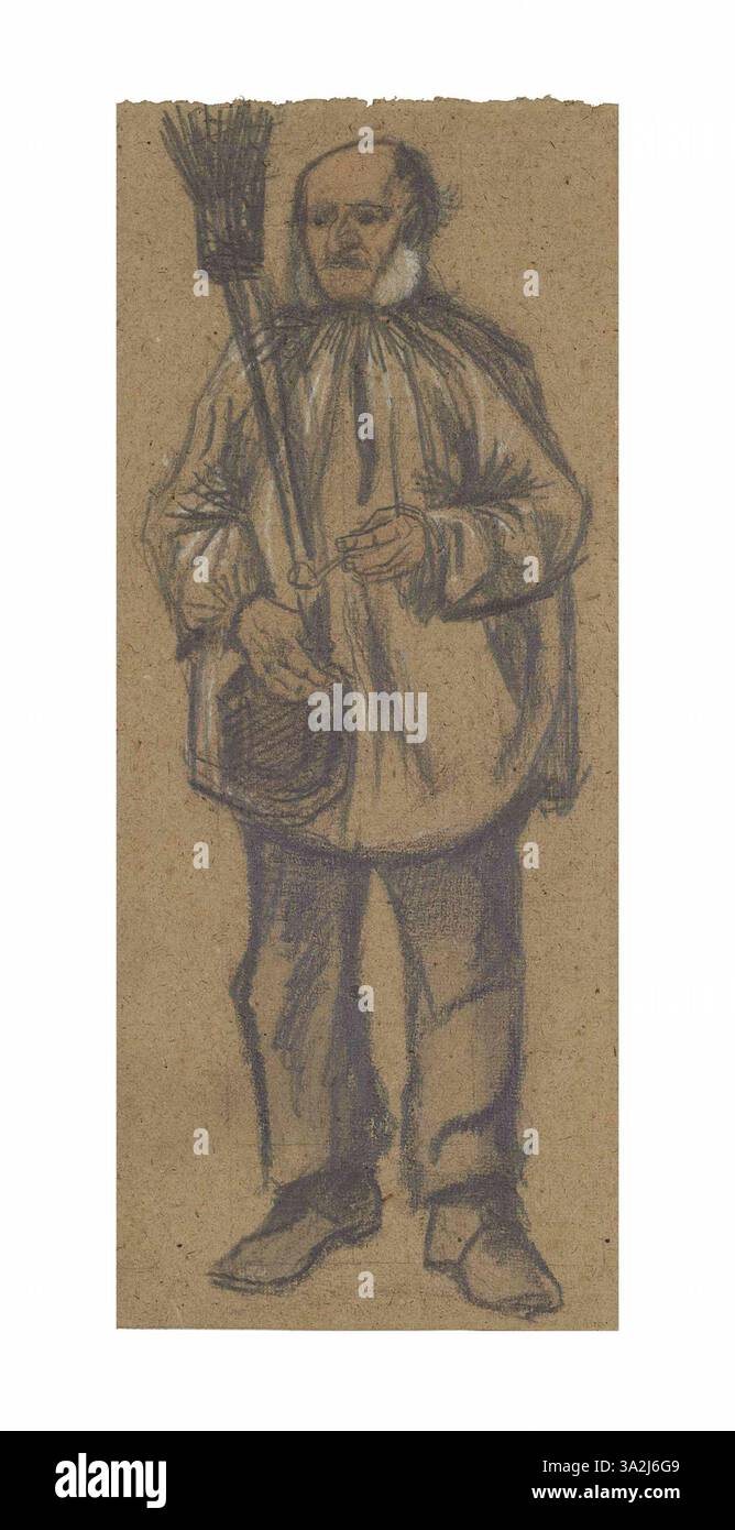 'Orphan Man, Wearing a Blouse, with Broom and Pipe' depicts an orphan ...