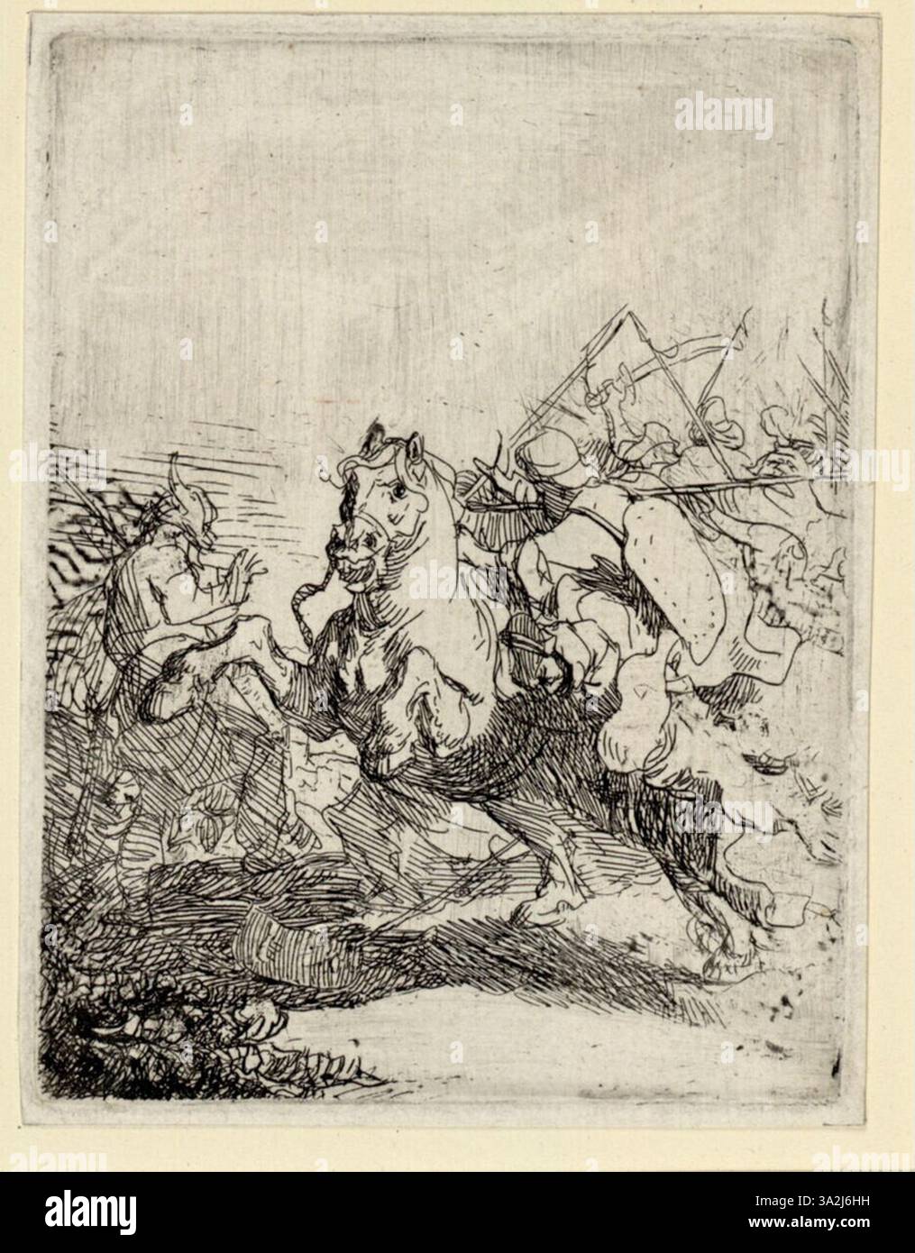 In this Rembrandt portrait, the interplay of light and shadow creates a ...