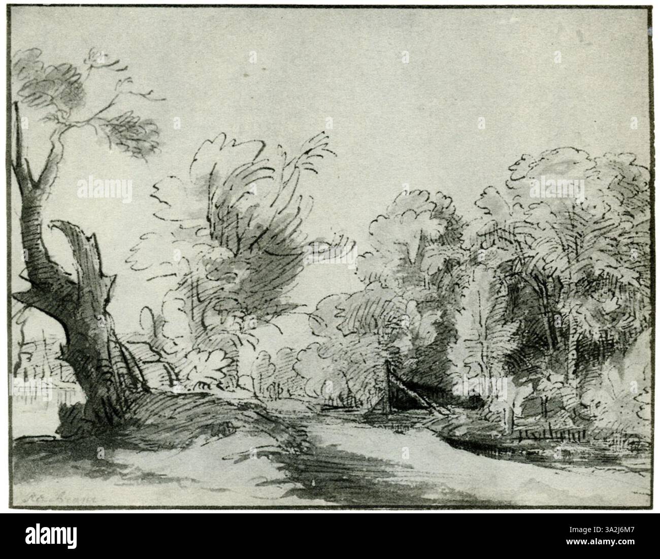 Benesch 1254 portrays a figure defined by light and shadow. Rembrandt’s ...