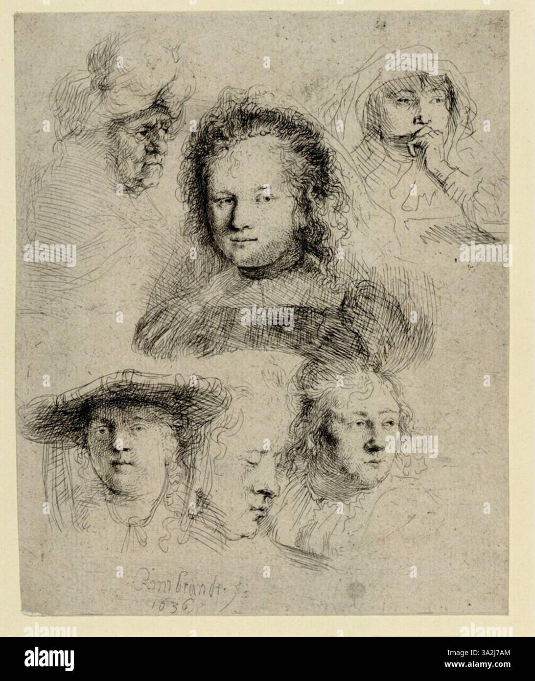 A striking example of Rembrandt’s use of chiaroscuro, this portrait ...