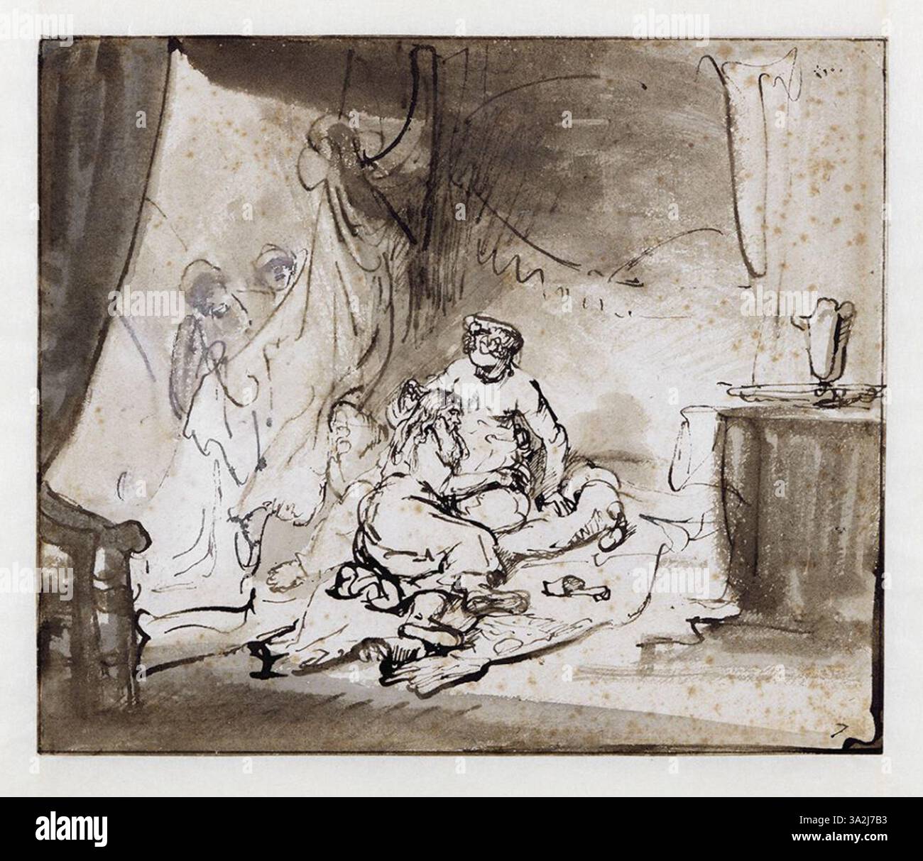 This painting depicts the biblical story of Samson and Delilah ...