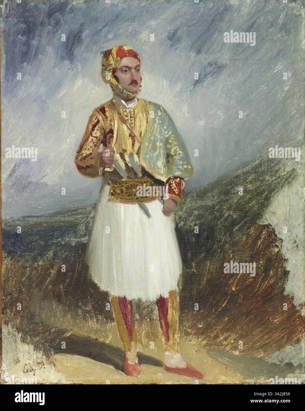 This 19th-century anonymous work is a study of a Greek officer ...