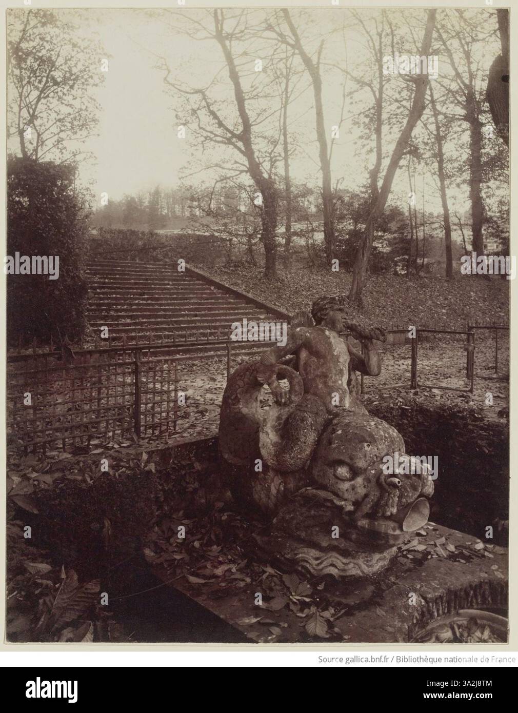 A historic photograph by Eugène Atget, depicting the scenic area of ...