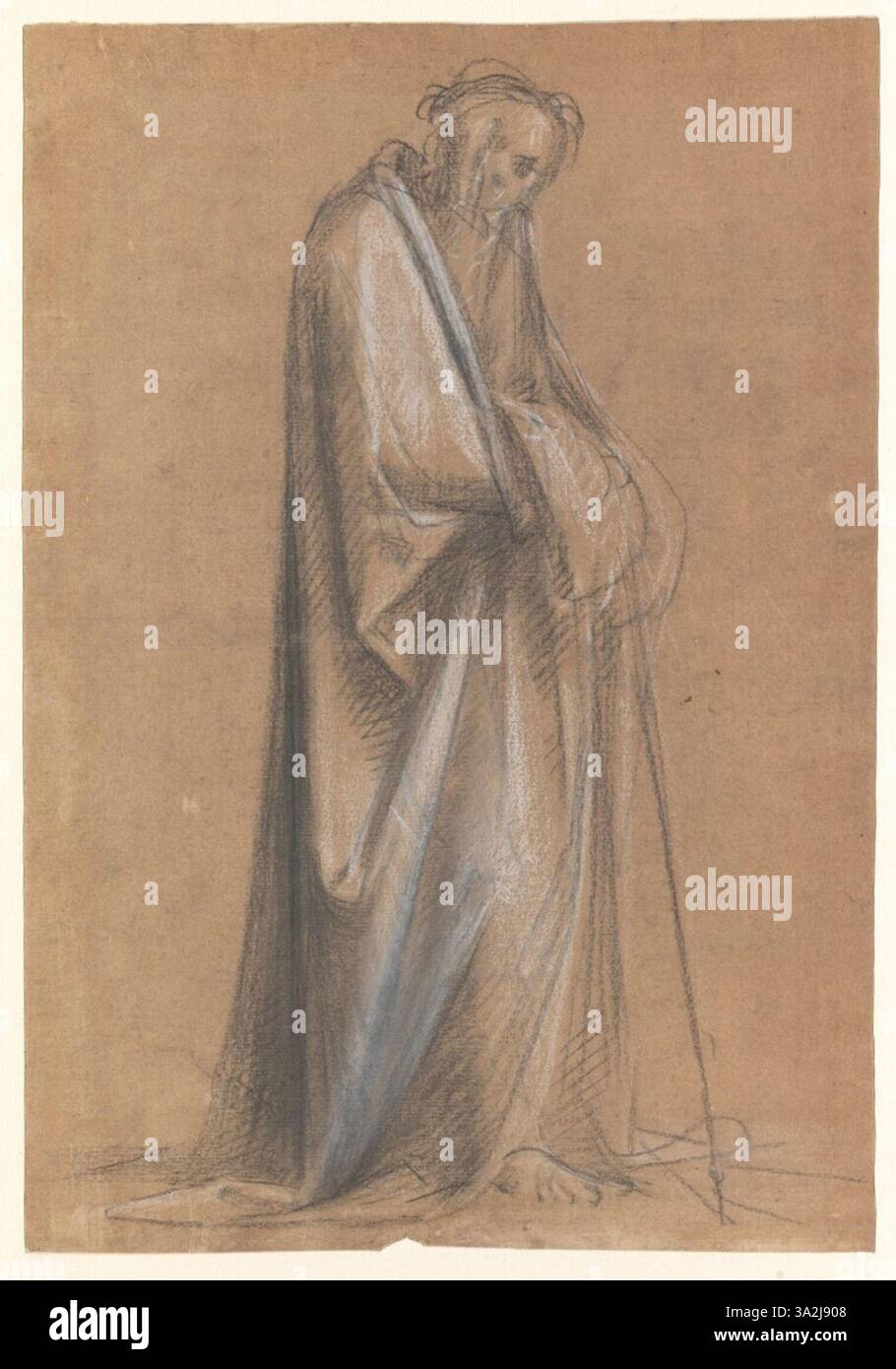 This study by Fra Bartolommeo depicts a prophet leaning on a stick in ...