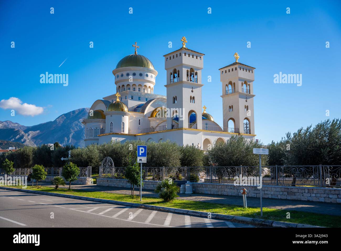 Orthodox Cathedral Church of St. Jovan Vladimir in white and gold ...