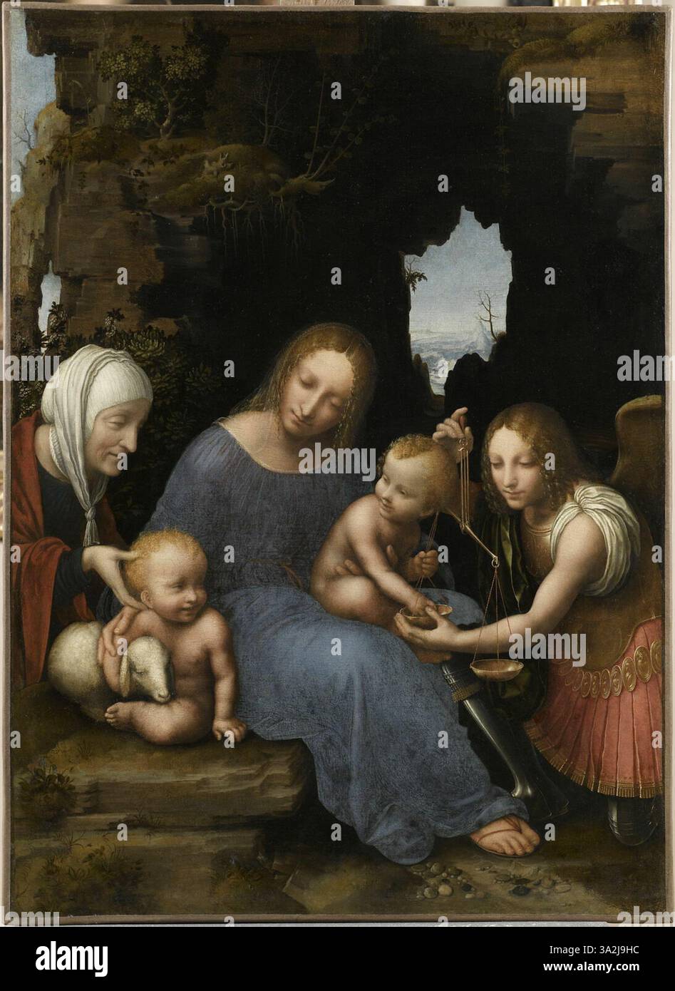 Attributed to Cesare da Sesto, this work depicts the Virgin Mary with ...