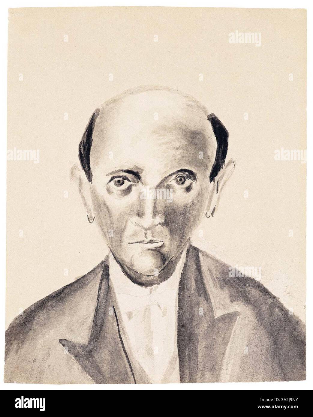 This artwork features Arnold Schoenberg, the Austrian composer who ...
