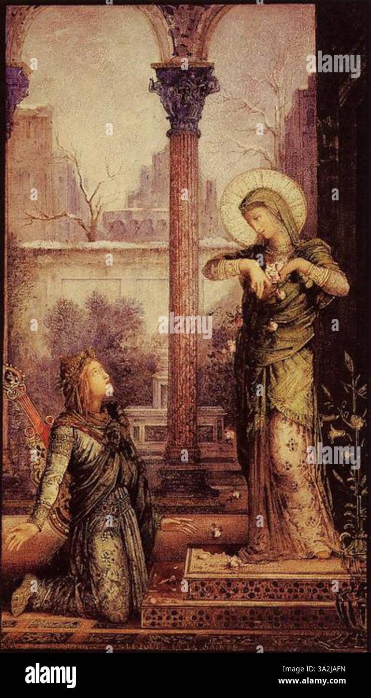 In *The Poet and the Saint*, Gustave Moreau presents a symbolic interplay between the figure of ...