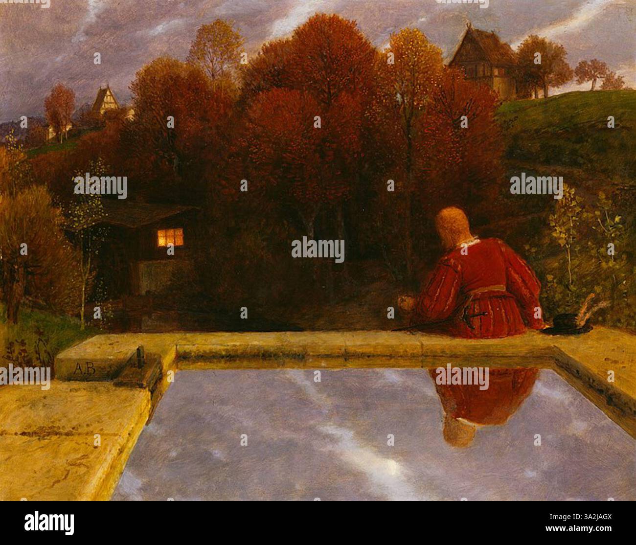 *Die Heimkehr* (The Return) by Böcklin shows figures returning to a ...