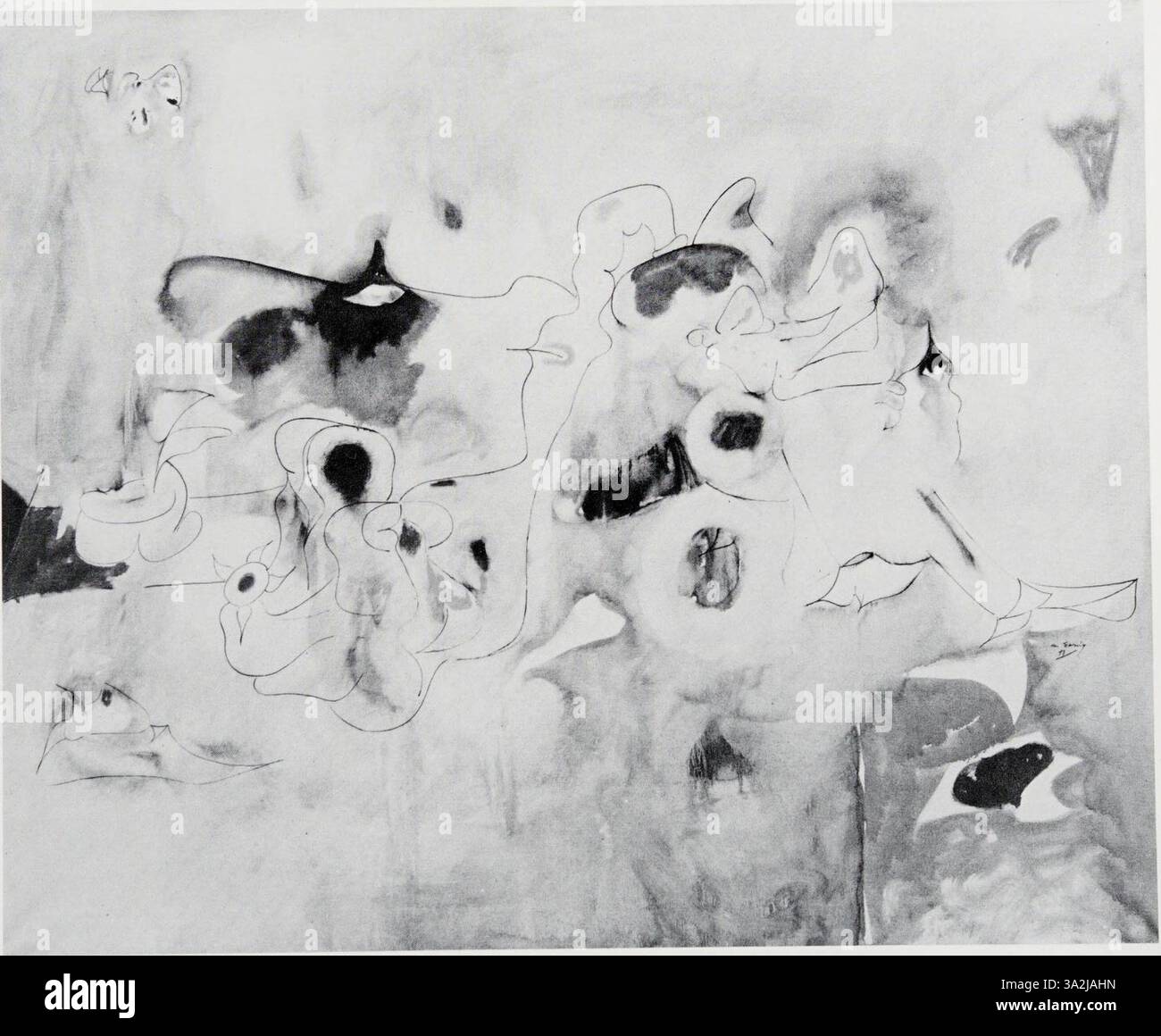 This abstract painting by Gorky blends flowing, organic forms with ...