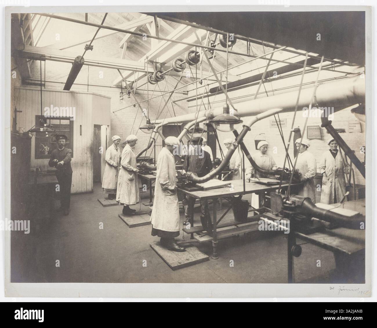 Women working in the stamp production of David Stempel AG during world ...