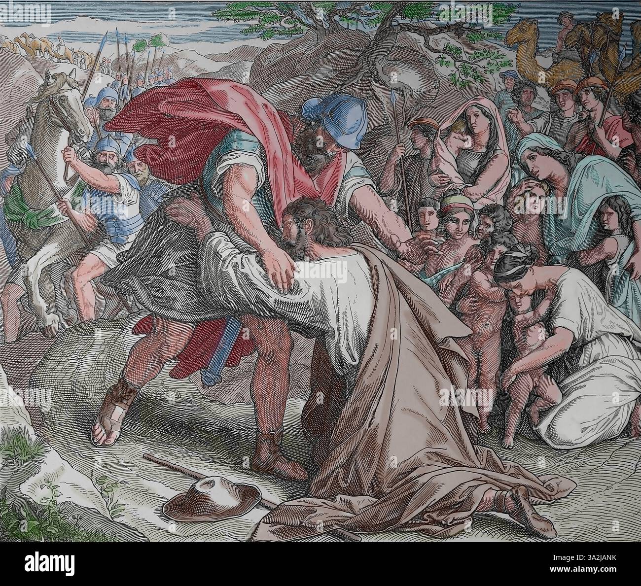 Bible. Jacob and Esau Reconciled. Genesis. Illustration by J. Schnorr ...