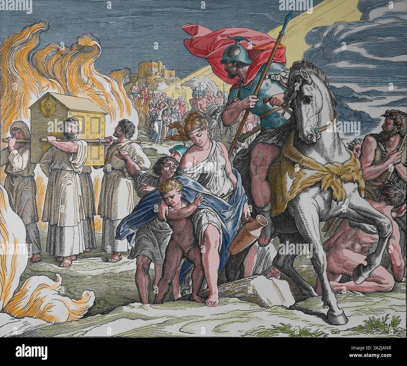 Bible. The Israelites pass over Jordan. Book of Joshua, 3. Illustration ...