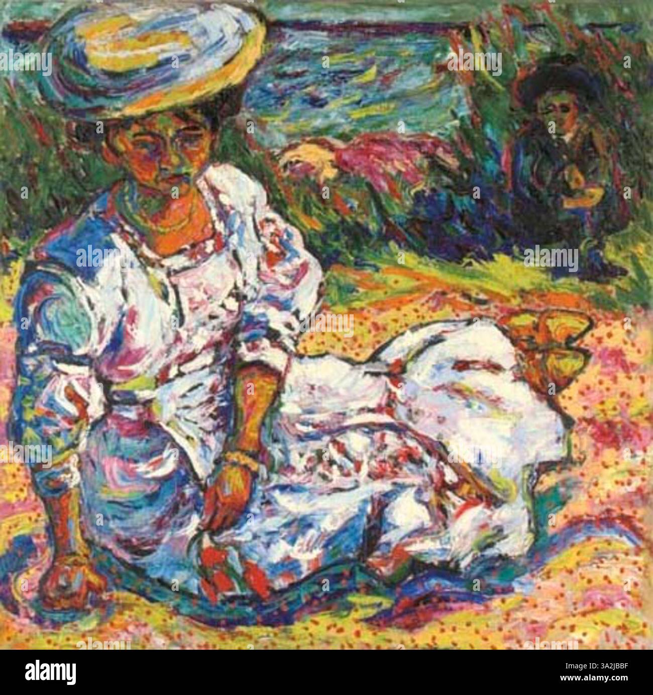 'Frauenbildnis in weissem Kleid' (1908) by Ernst Ludwig Kirchner ...