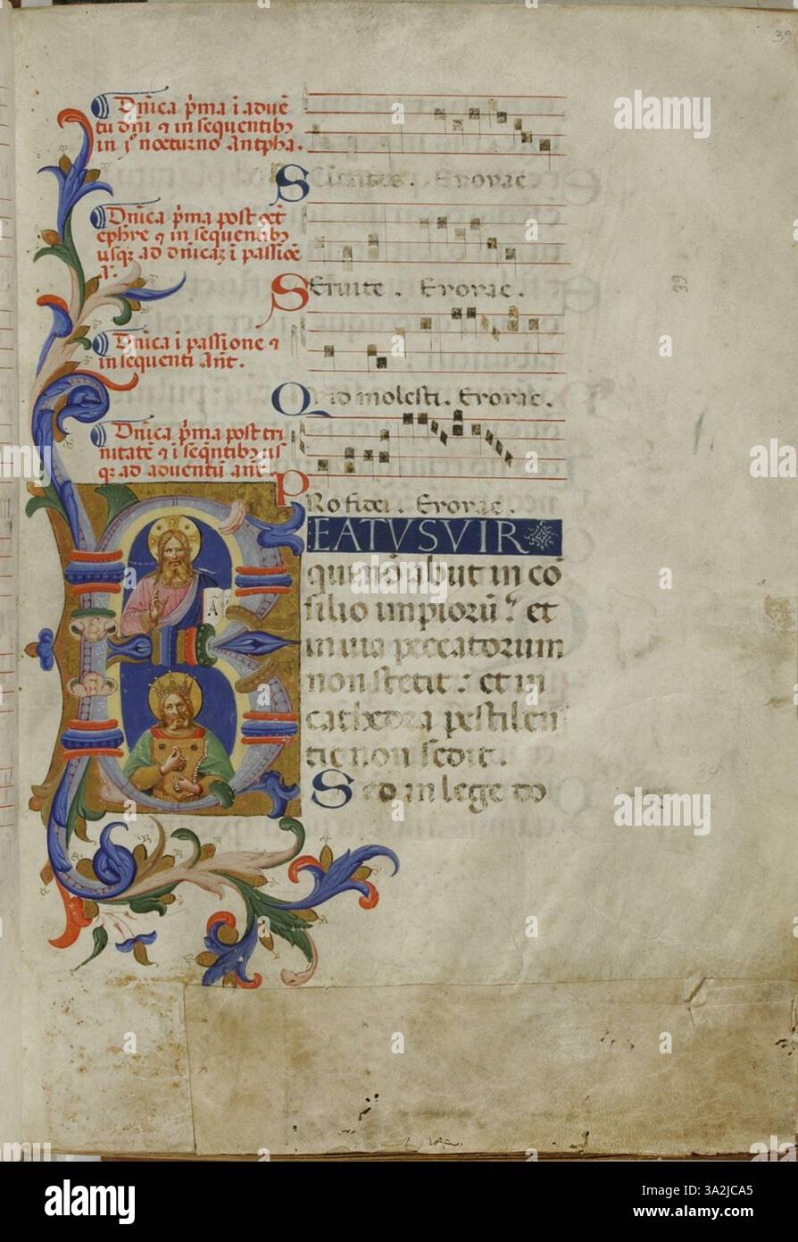 In this painting, God the Father is shown blessing King David ...