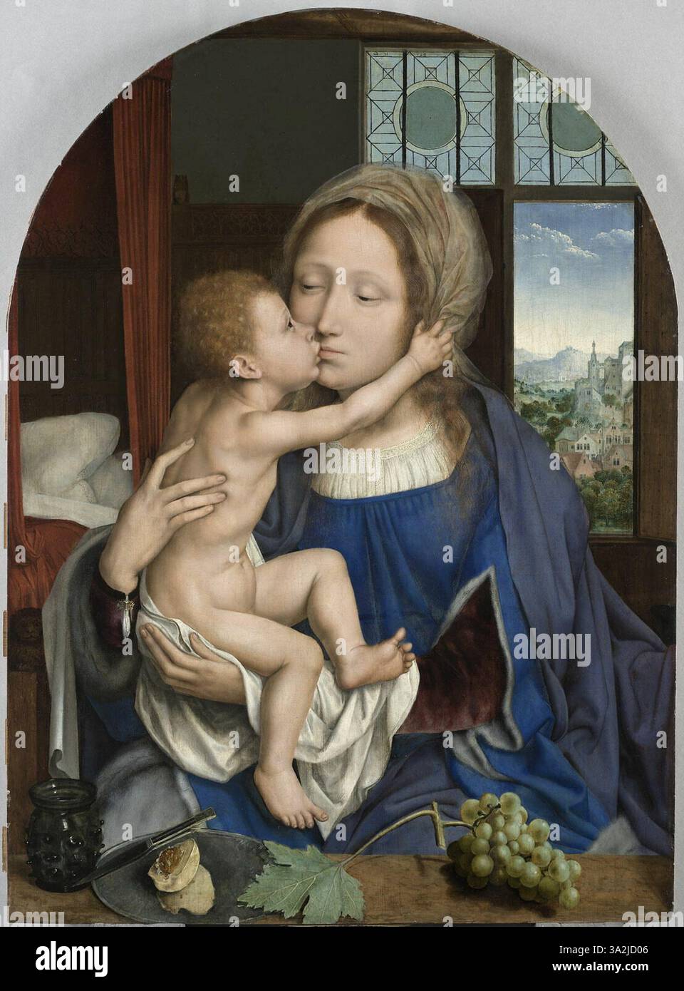 'La Vierge à l'Enfant' by Quentin Metsys from 1529 depicts the Virgin Mary holding the Christ ...