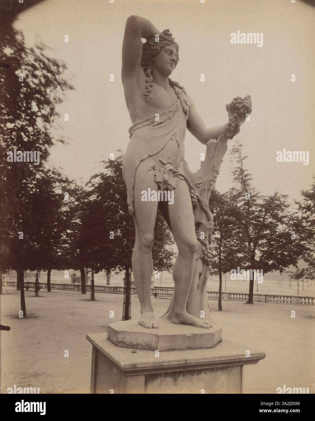 In this photograph, Atget captures the 'Rond Point Orangerie' in the ...
