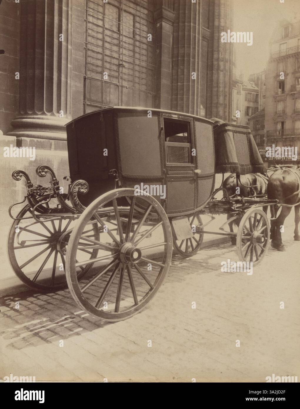 This 1908 photograph by Eugène Atget depicts a first-class funeral ...