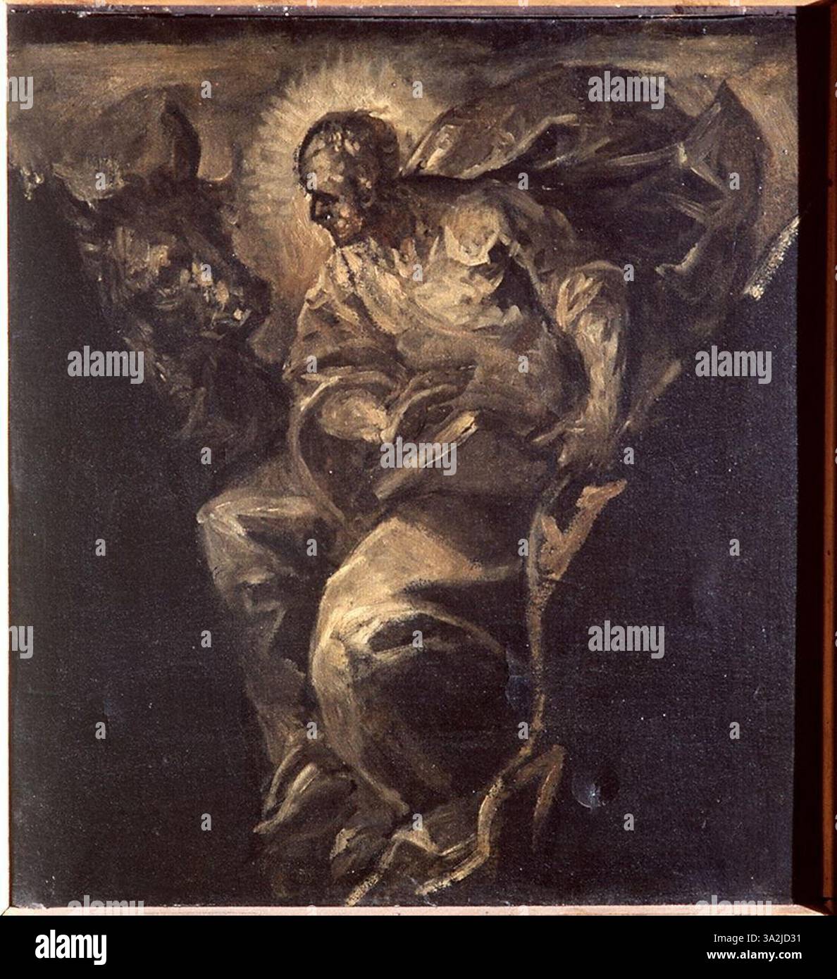 This portrait by Tintoretto depicts Saint Luke. The composition ...