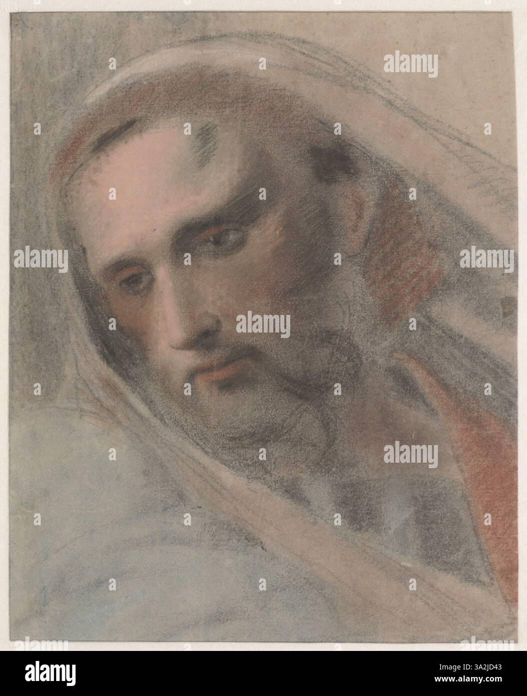 This work is a study of the head of the Prophet Isaiah by Raphael. The ...