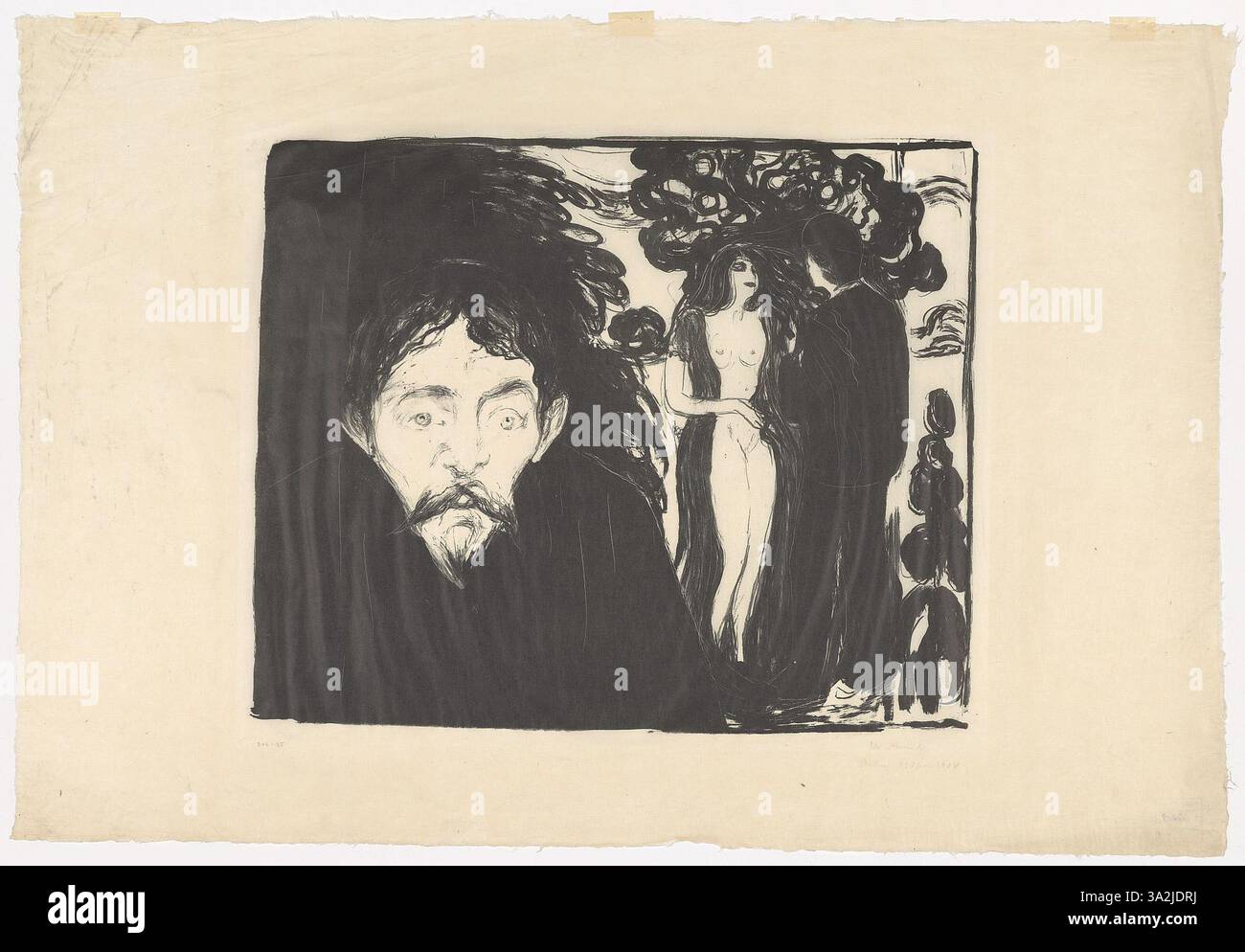 This artwork depicts the raw intensity of jealousy, with Munch using ...