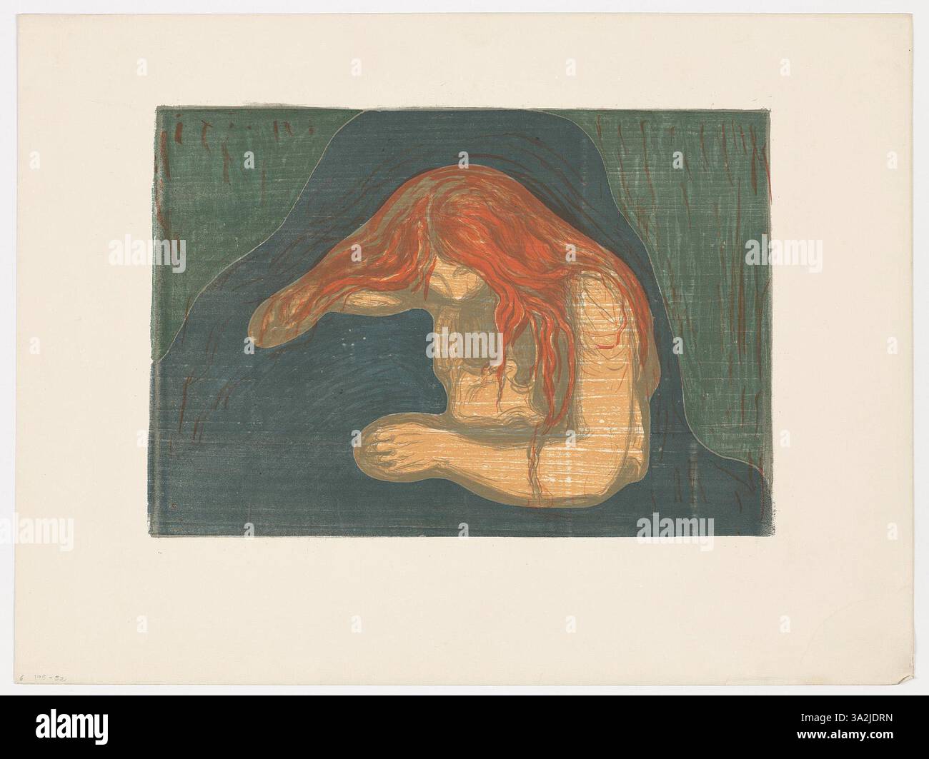 'Vampire II' by Edvard Munch depicts a haunting, intimate scene of a ...