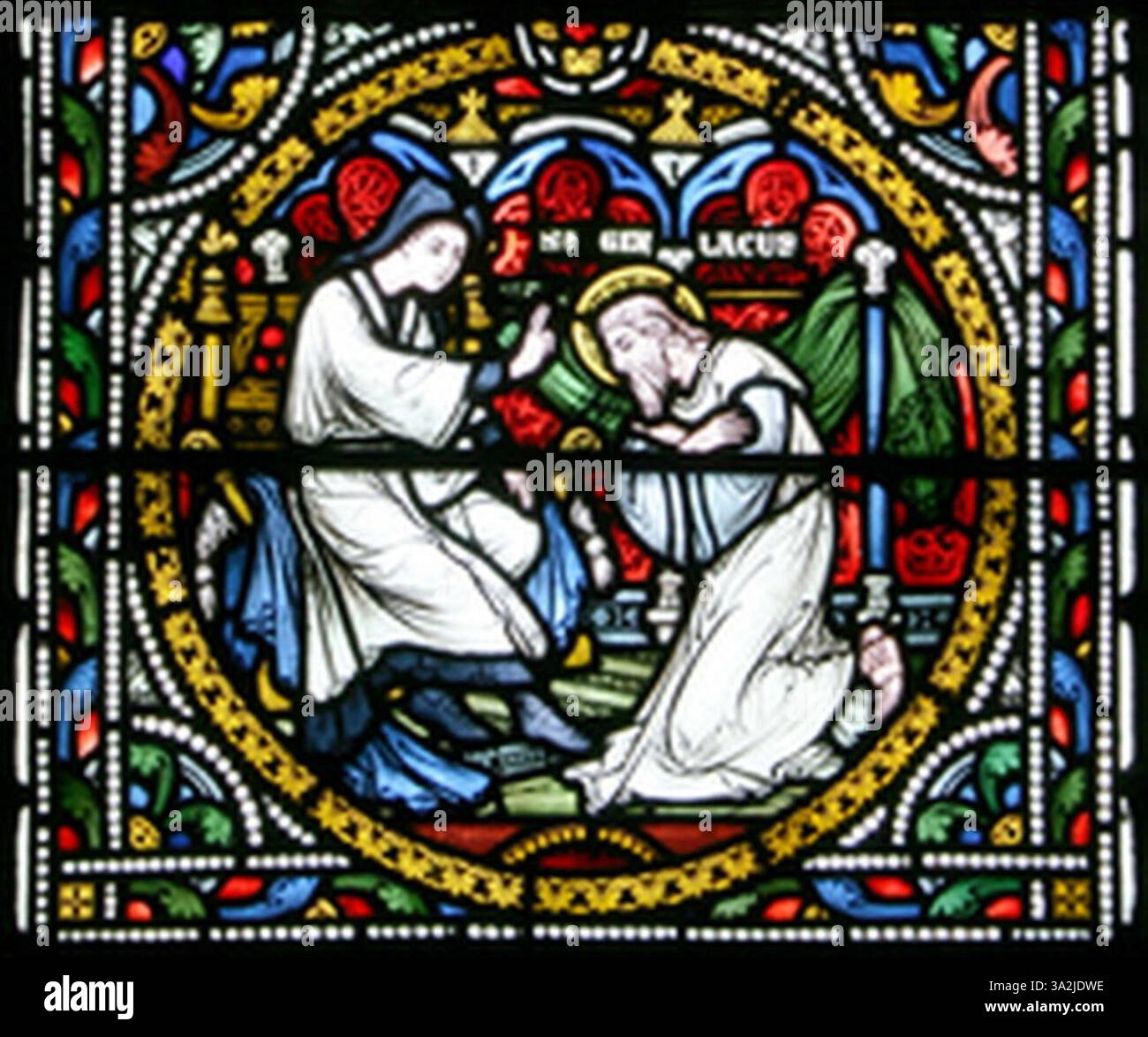 This stained glass artwork, designed by Pierre Cuypers and executed by ...