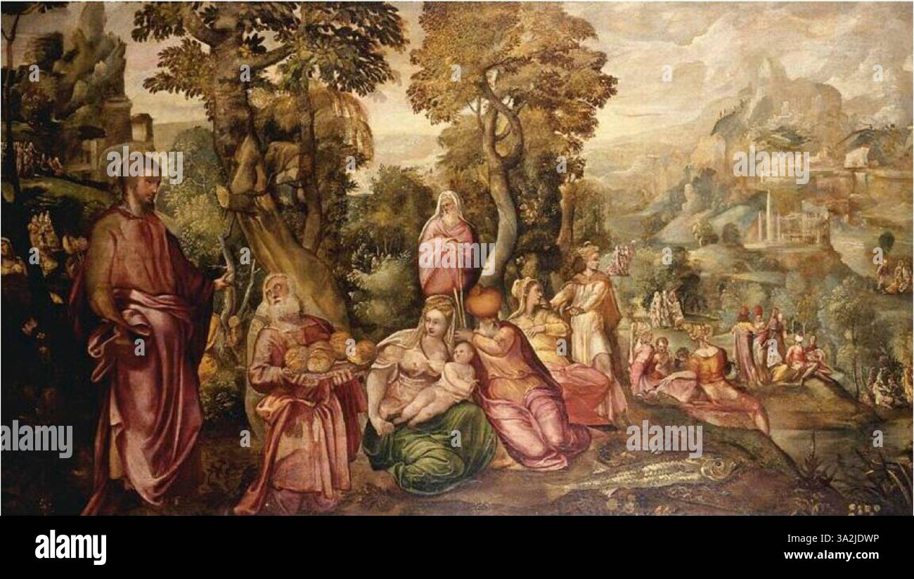 A cropped version of Tintoretto's 'The Multiplication of the Bread and ...