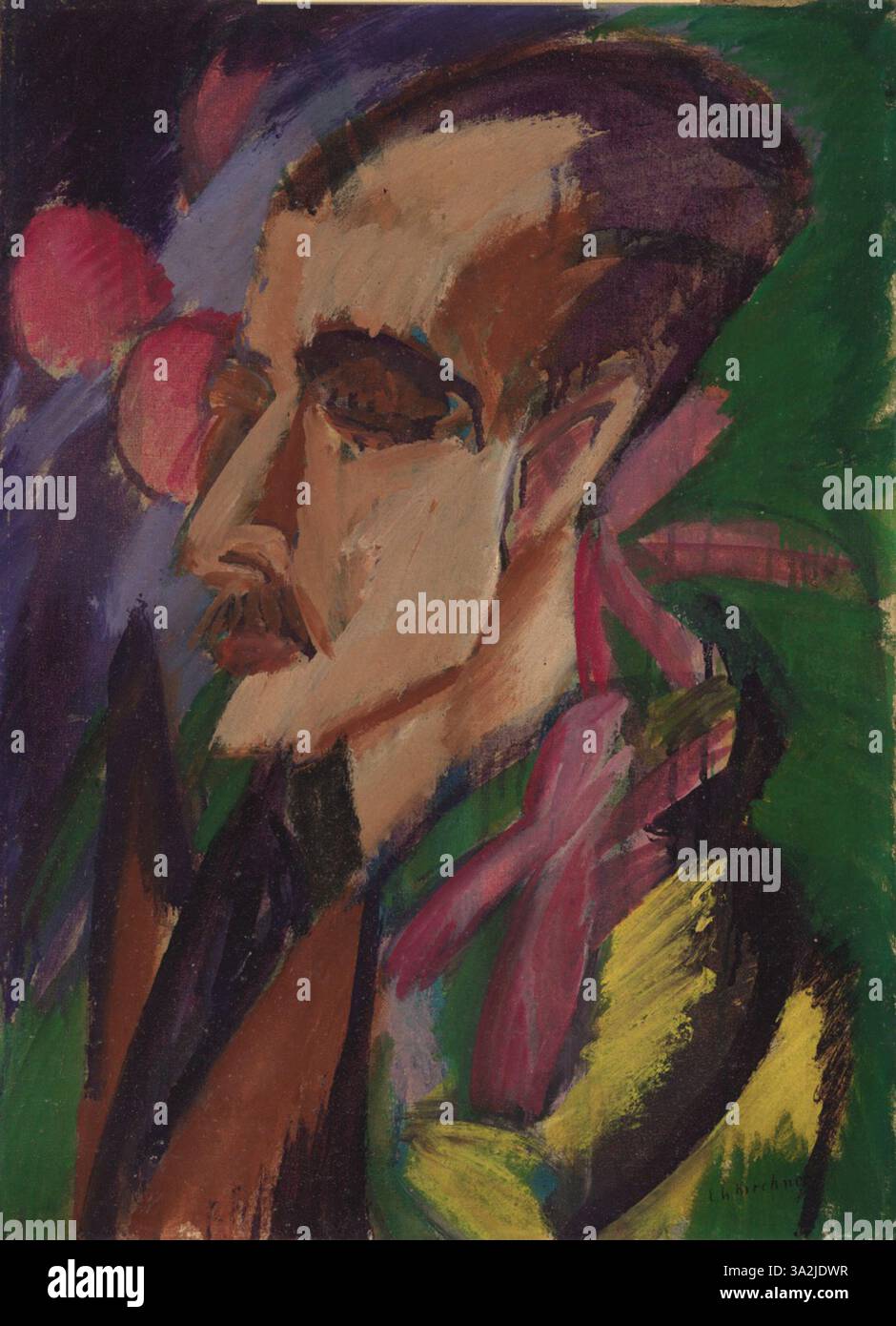 In this expressionist portrait, Kirchner captures the figure of Gewecke ...