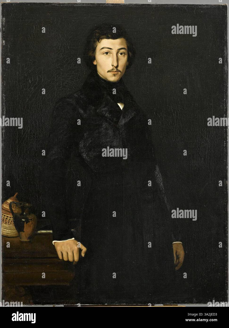 This portrait depicts the French painter Prosper Marilhat, capturing ...