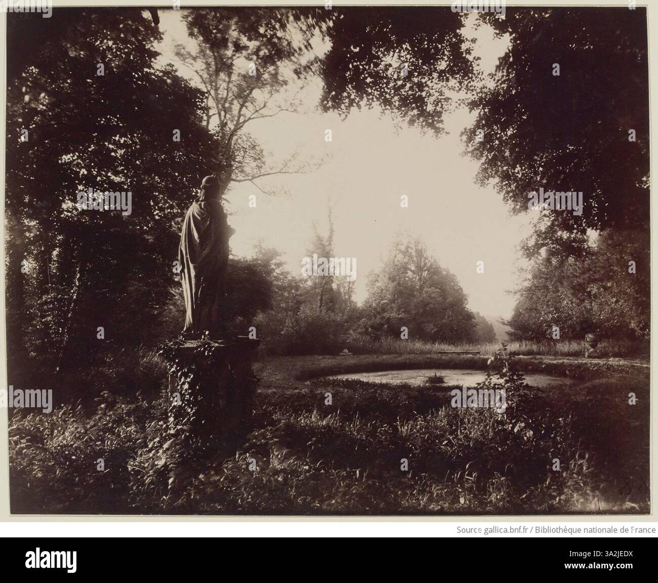 A photograph of the Sceaux park, captured by Eugène Atget, showing the ...