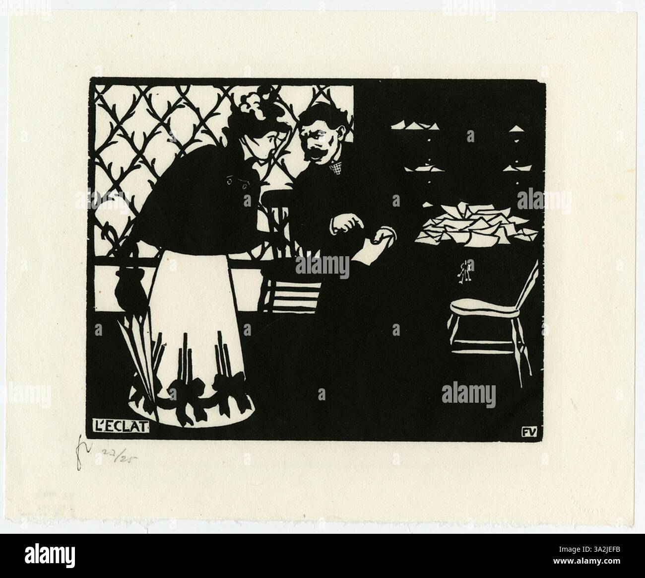 This version of 'L'Eclat' by Vallotton explores the interaction between light and dark ...