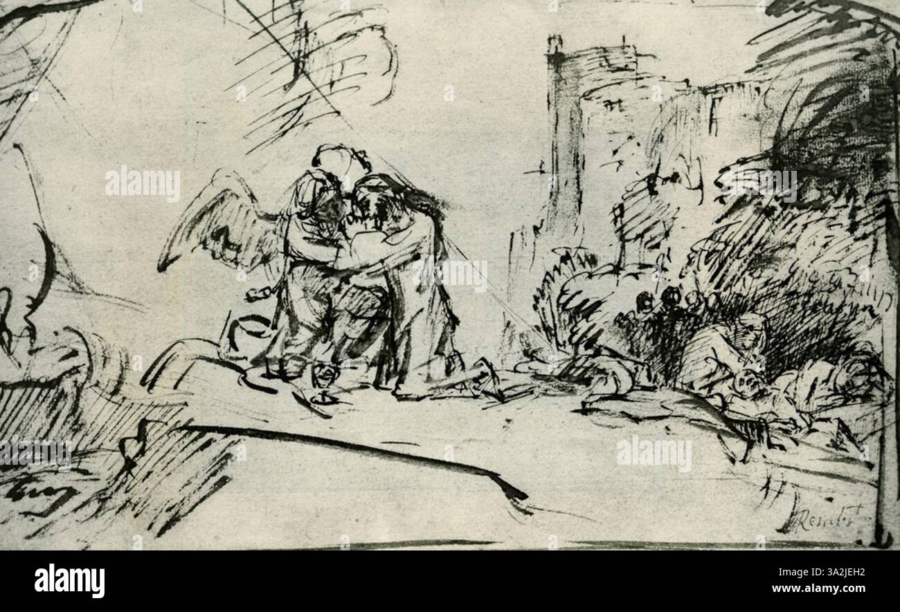 In this painting, Rembrandt highlights the emotional depth of the ...