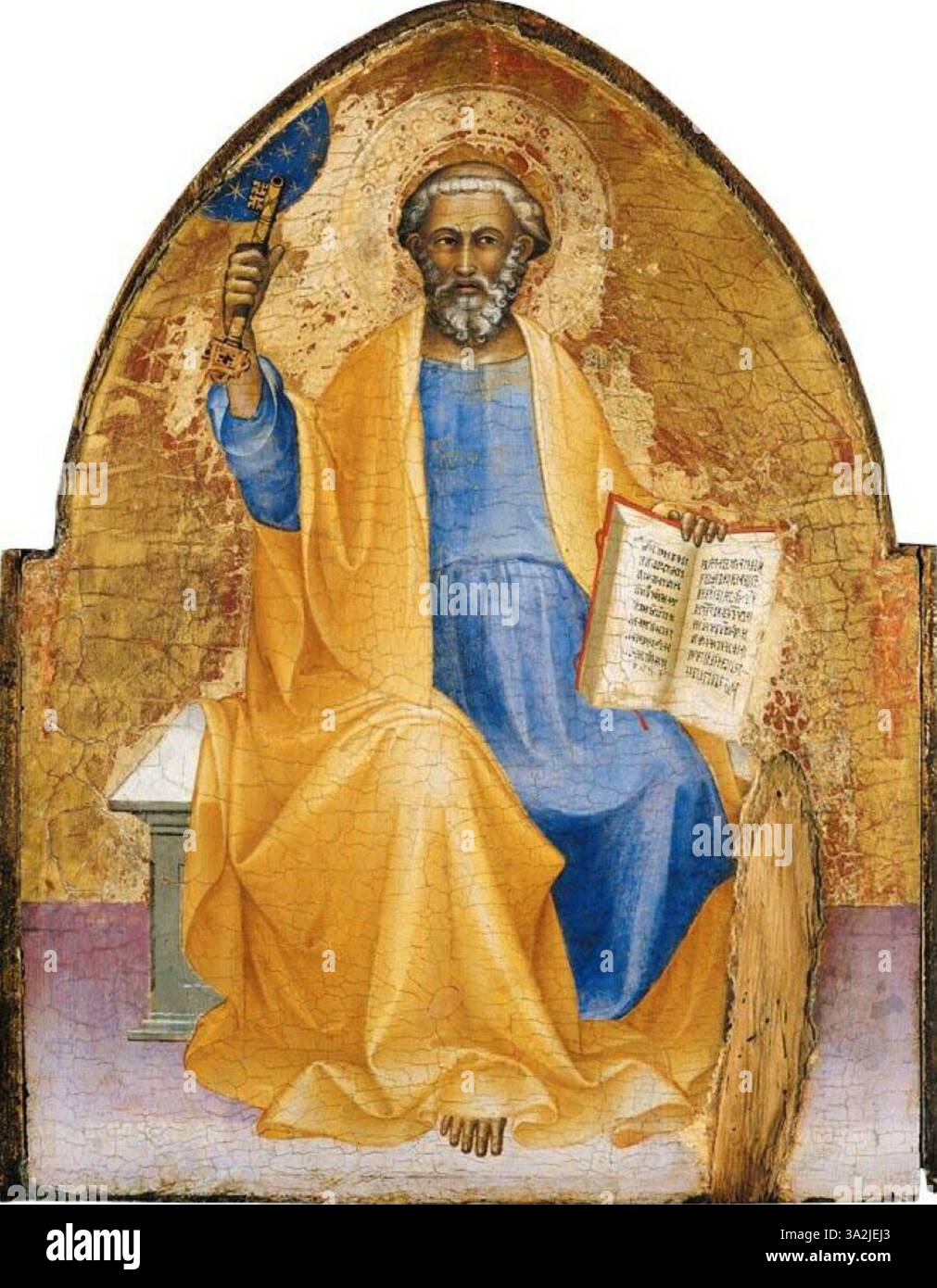 Lorenzo Monaco's 'Saint Peter Seated on a Bench' shows the apostle ...