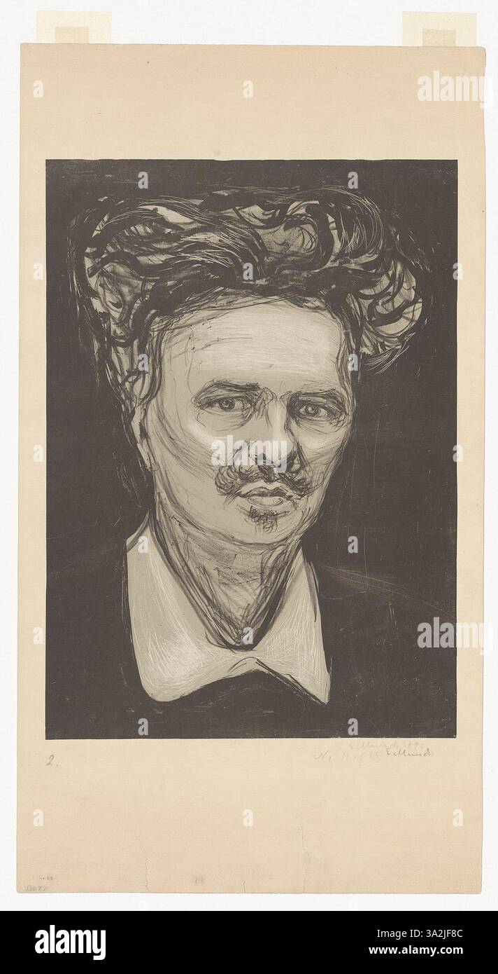 'August Strindberg' by Munch presents the renowned Swedish playwright ...