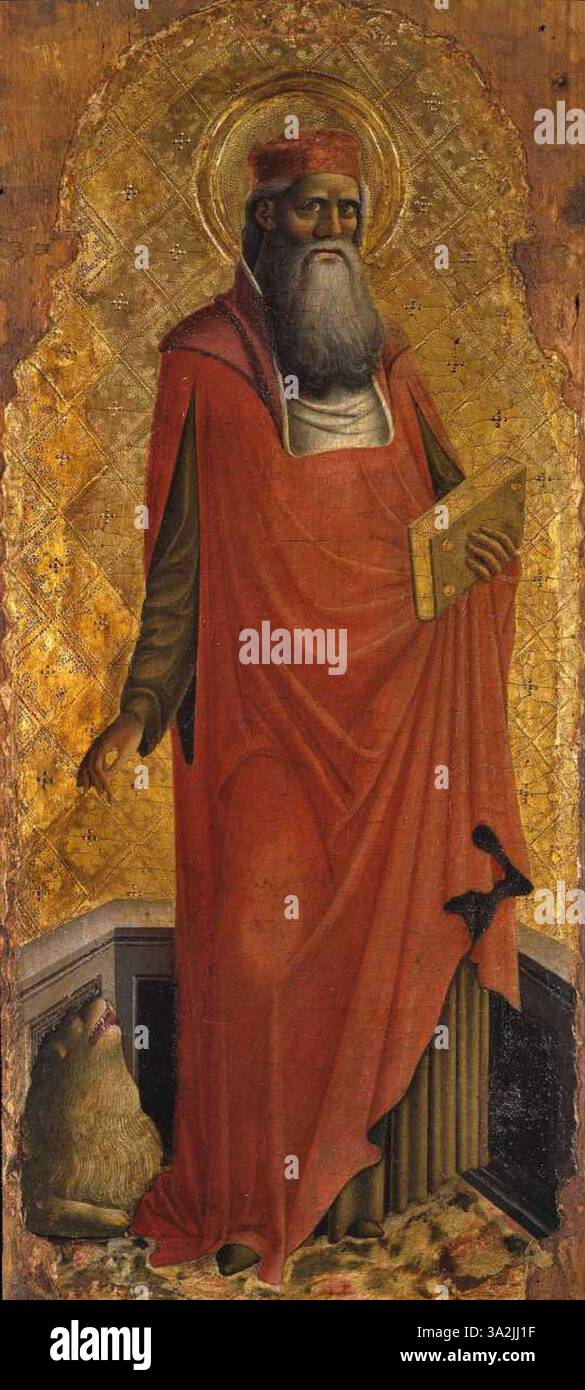 'San Girolamo' by Giovanni Mazone depicts Saint Jerome, a Christian ...