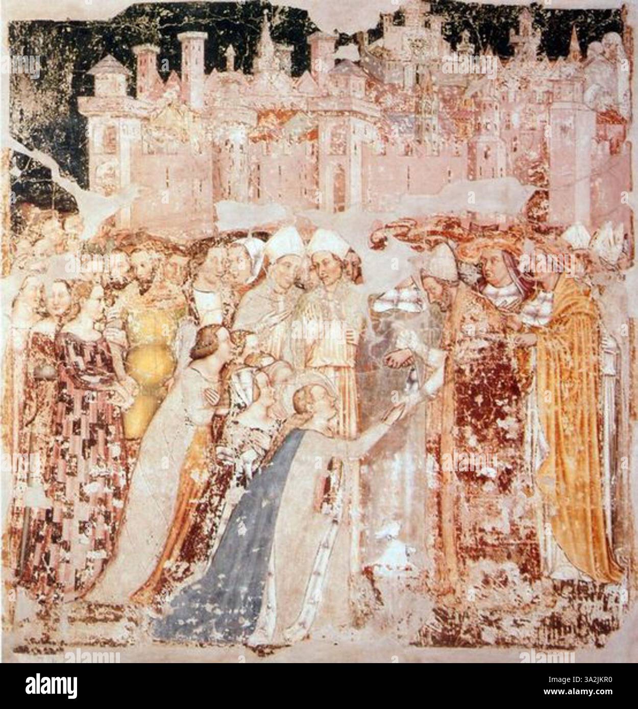In this piece by Tommaso da Modena, the religious figures are depicted ...