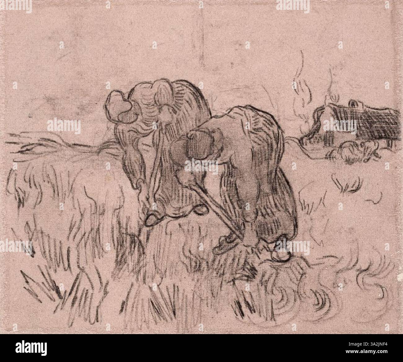 Vincent van Gogh's drawing emphasizes the movement of nature in a rural ...