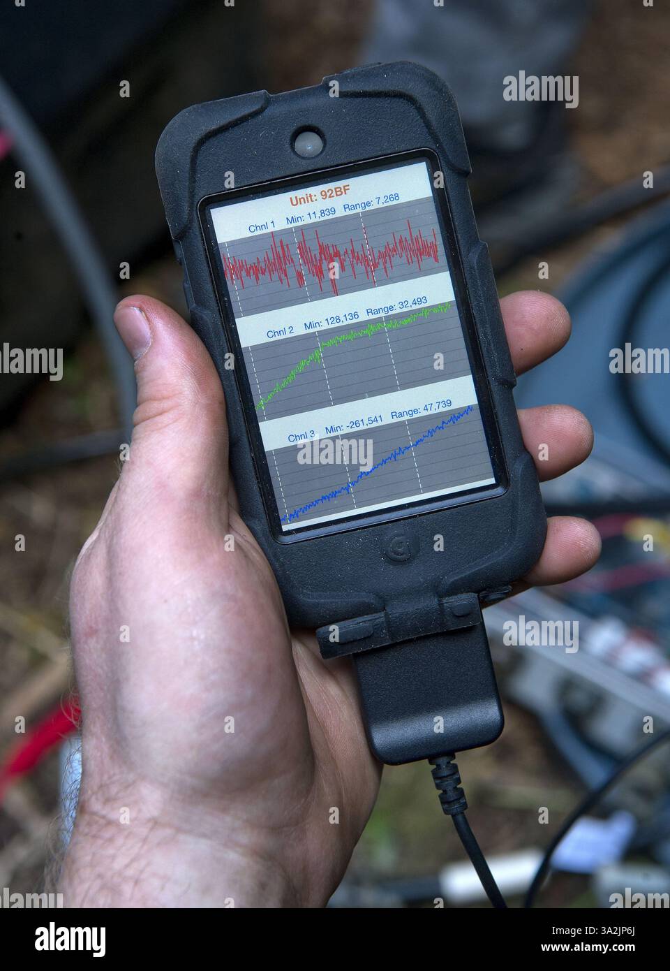 May 13, 2014 - Mount Saint Helens, WA, USA - A seismic monitor measures ...