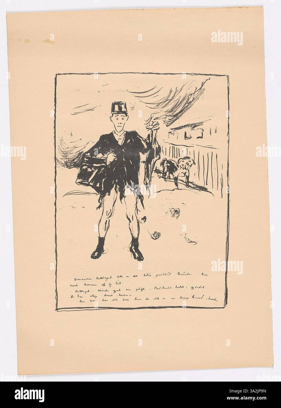 Munch’s depiction of a dog attacking a postman conveys a dramatic ...