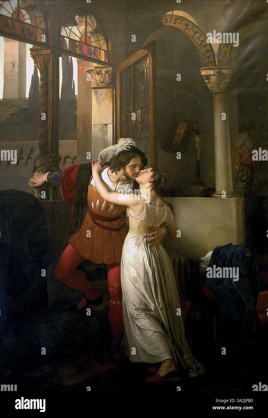 This 1823 painting of *L'ultimo bacio di Romeo e Giulietta* (The Last ...