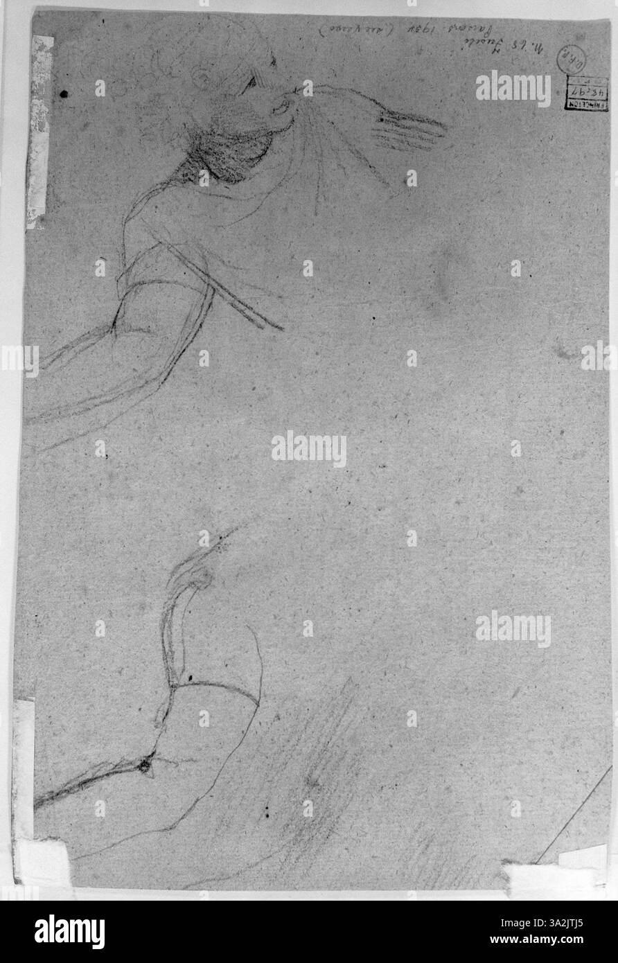 This sketch by Henry Fuseli features a detailed study of a lower leg ...