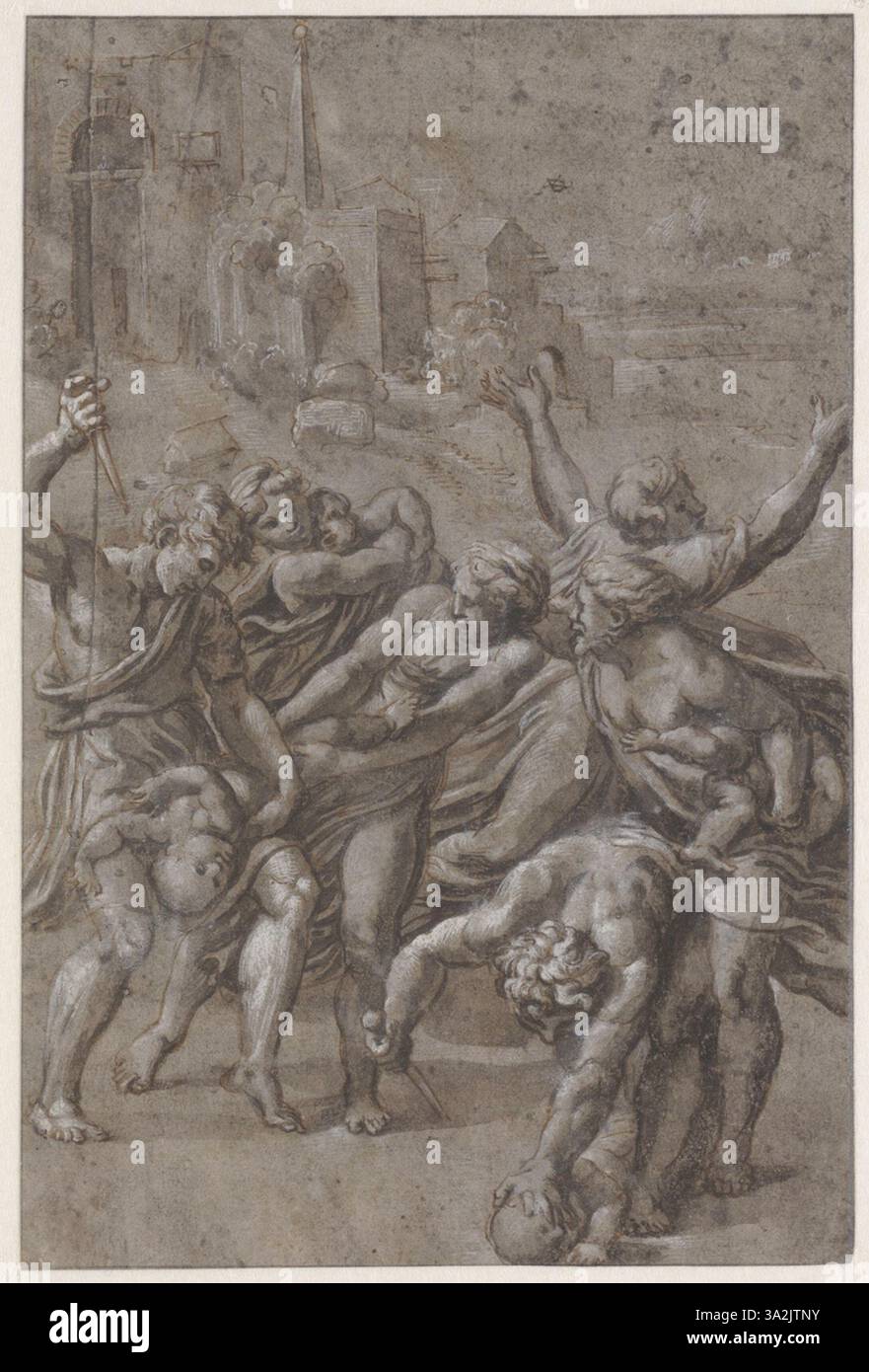 This artwork presents another view of the Massacre of the Innocents ...