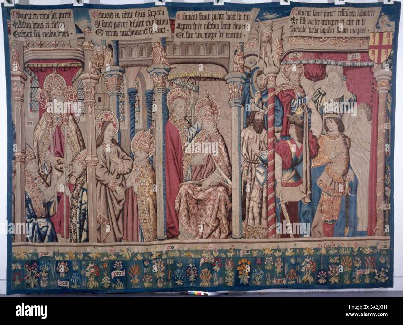 This 15th-century mural by Robert Campin, *The Succession of Saint ...