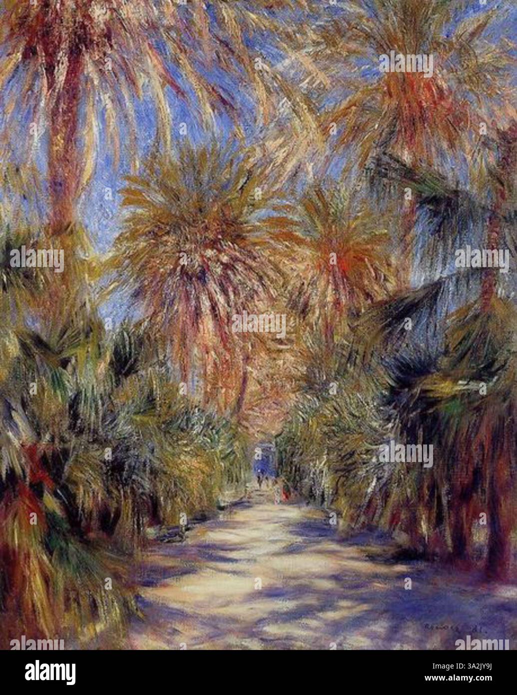 'Algeriennes Jardins' by Renoir depicts a woman in an outdoor garden ...
