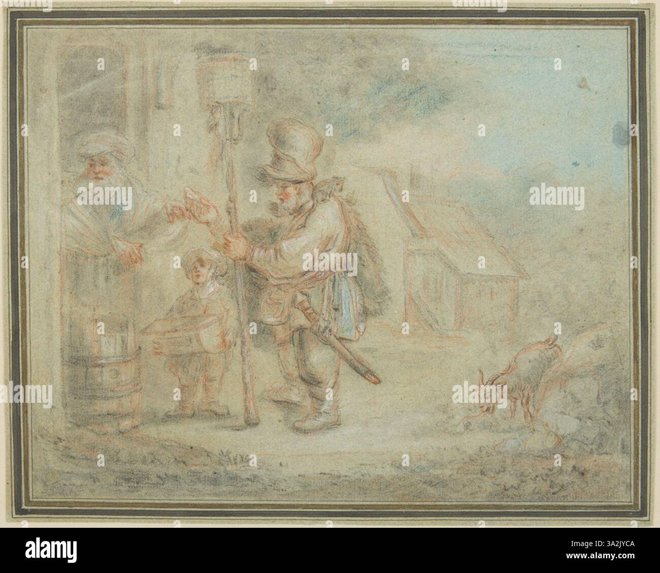 This artwork is a reproduction of Rembrandt’s original 'Rat Catcher ...