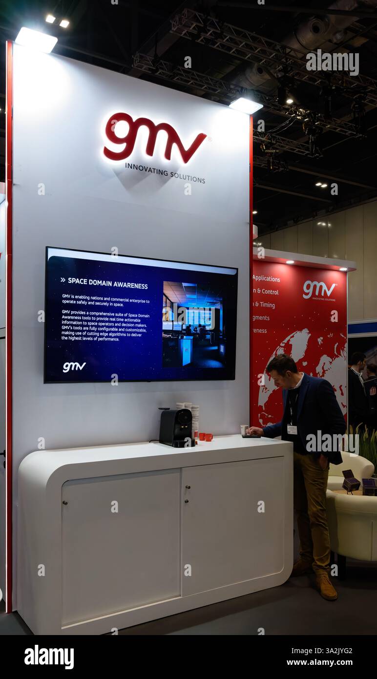 Company stand at the Space.comm 2025 Expo at London Excel Centre ...