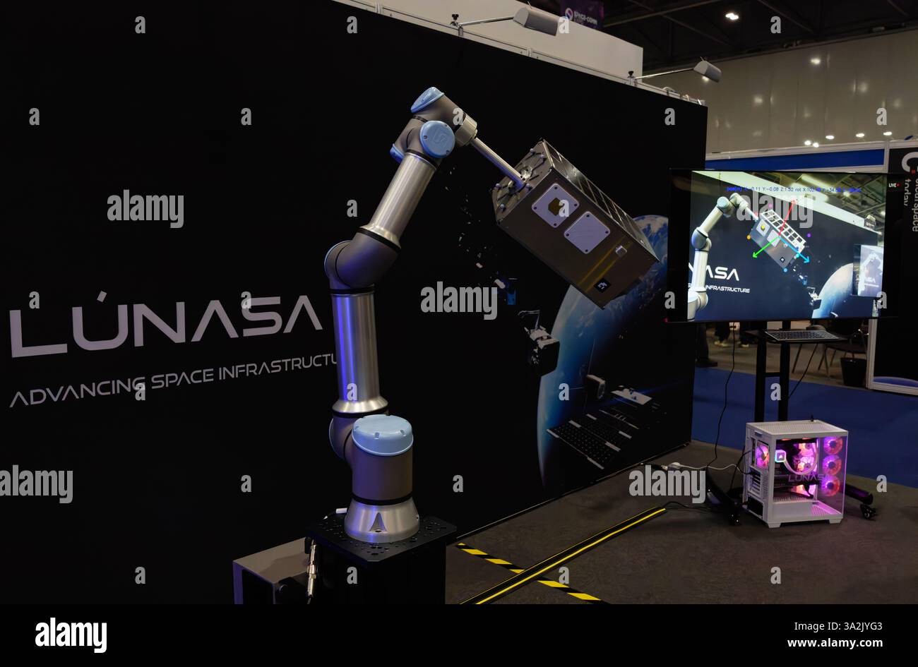 Robotic arm from Lunasa at the Space.com exhibition, Excel centre ...