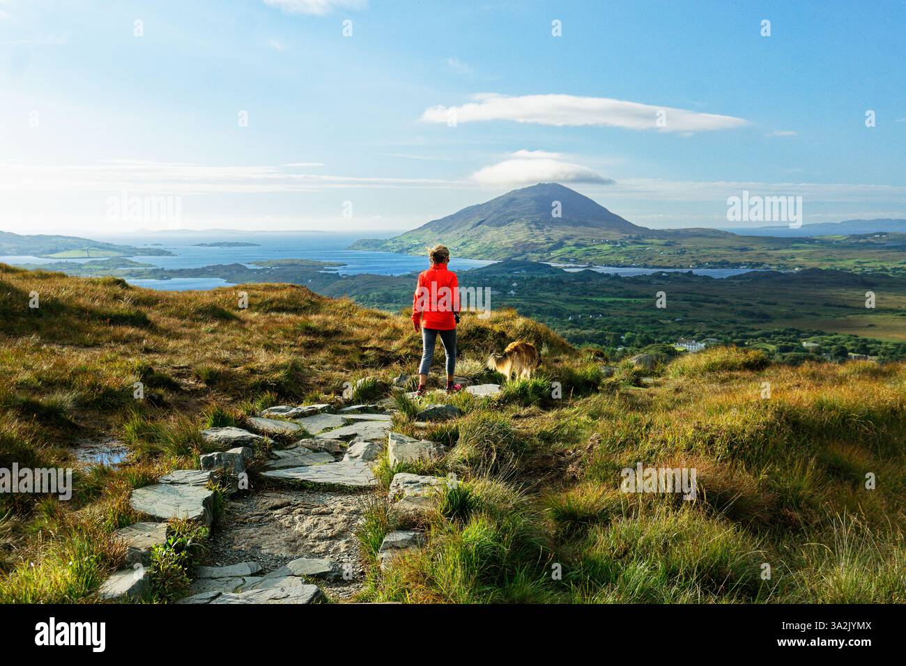 View north west from Diamond Hill above Connemara National Park Visitor ...